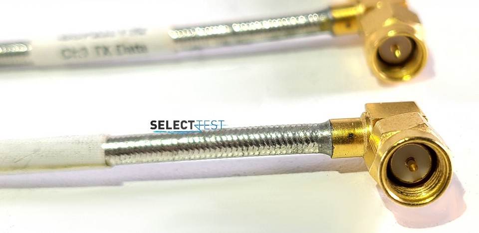 LOT OF 10 SEMI-RIGID COAX CABLE SMA MALE to SMA MALE RIGHT ANGLE CONN ...