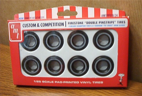 AMT 1/25 FIRESTONE Double Pinstripe Tires Set of 8 for Plastic Models ...