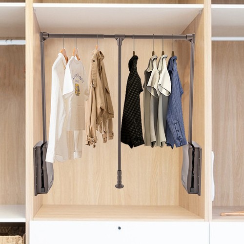 35-47 "Adjustable Closet Rod Closet-Mounted Simple Pull Down Hanger ...