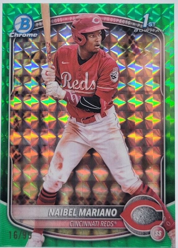 2025 Bowman - Chrome Prospects Naibel Mariano #BCP-99 Green Geometric ...