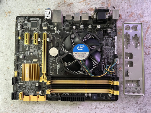 Asus B85M-G R2.0 LGA 1150 Motherboard w/ i5 4460 CPU heatsink & I/O ...