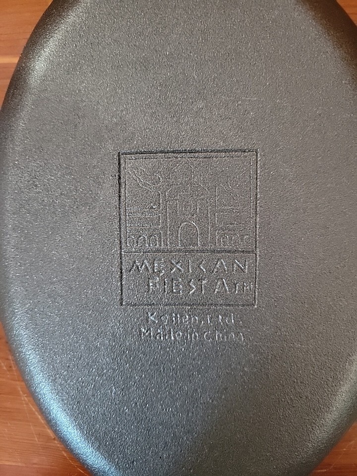 Cast Iron Fajita Plate Sizzler Set Pan and Wood Trivet Mexican Fiesta ...