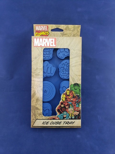 Marvel Comics SILICONE ICE CUBE TRAY BLUE IRON MAN CAPTAIN AMERICA for ...