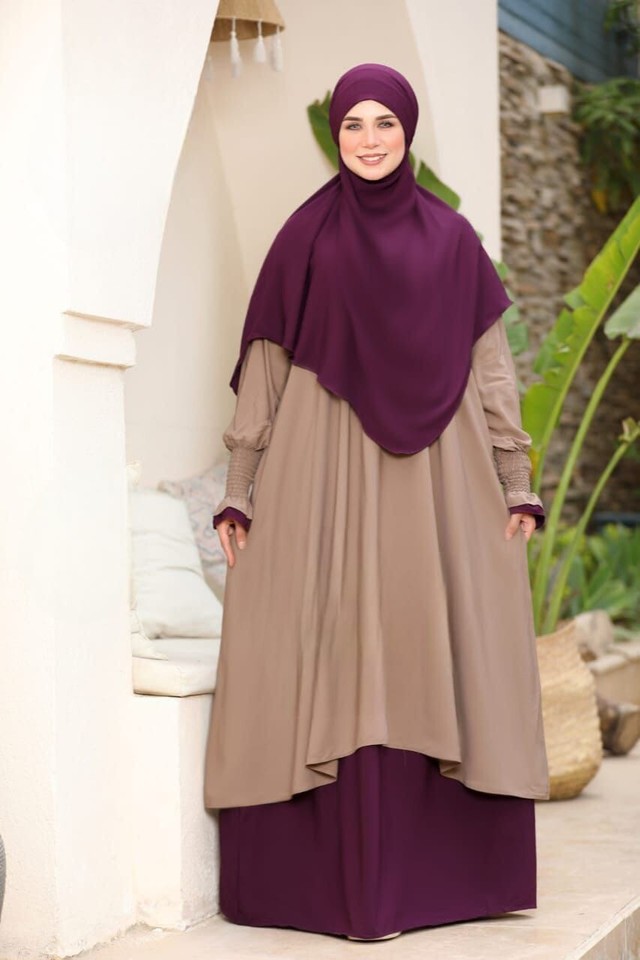 5 pcs long sleeve muslim women clothing with hijab and nekap 2025 style ...