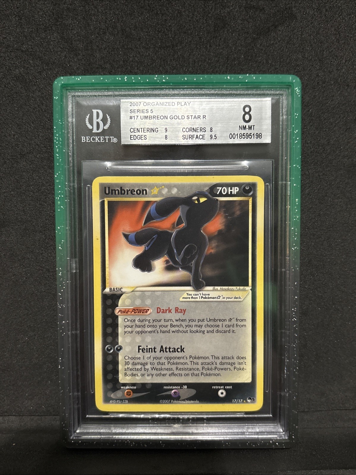 Umbreon Gold Star BGS 8 Play Series 2007 Vintage Pokemon Amazing ...