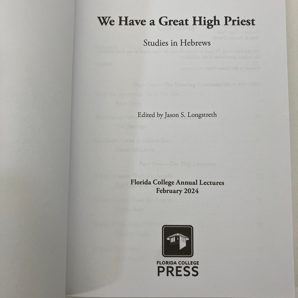 2024 Florida College Press Annual Lectures HCDJ & TPB Book Theology | eBay