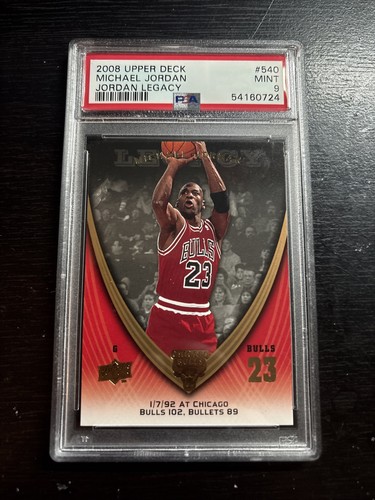 2008 UPPER DECK JORDAN LEGACY #540 MICHAEL JORDAN HOF POP 3 PSA 9 ...