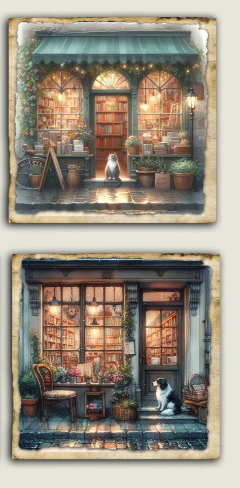 Book Shop Card Toppers Cardmaking Scrapbooking, Ephemera, Gift Tags ...