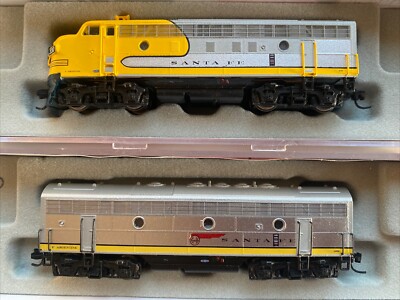N Scale Intermountain DCC Equipped F7 A/B Yellow bonnet Santa Fe ATSF ...