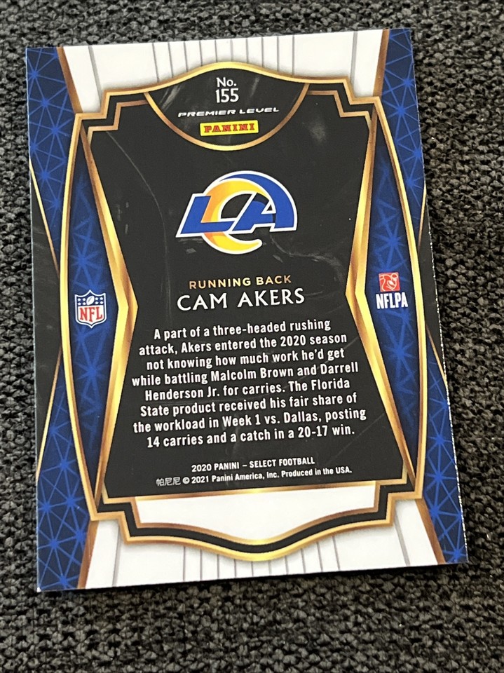2020 Panini Select Football Cam Akers Premier Level #155 Los Angeles ...