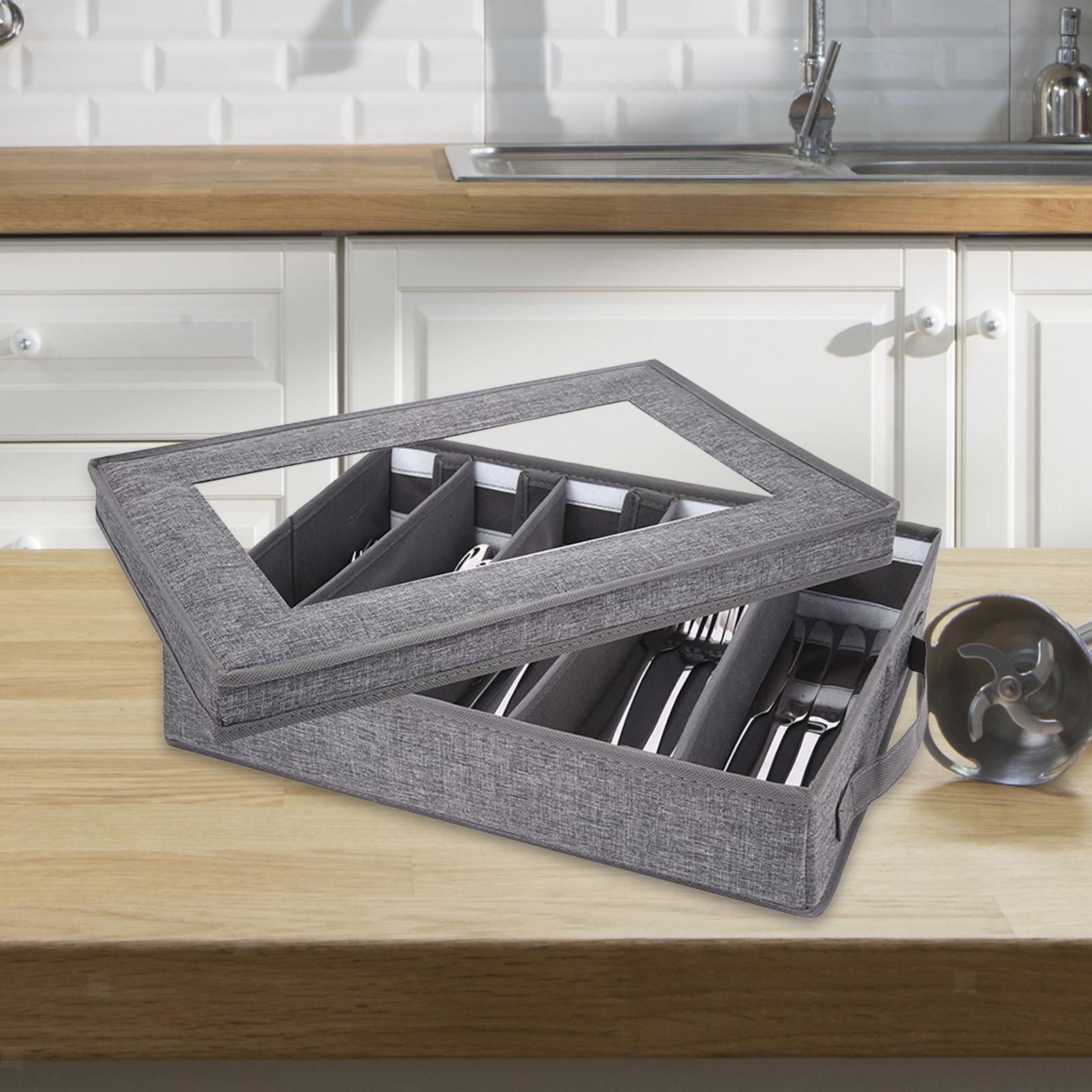 Silverware Box Organizer Tableware Utensil Chest for Cutlery Spoons ...