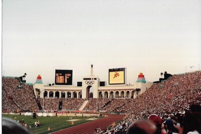 1984 OLYMPICS Los Angeles Coliseum FOUND PHOTO Color ORIGINAL Snapshot ...