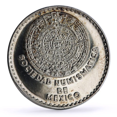 Mexico Numismatic Society Anniversary 4 Reales Obv. silver token medal ...