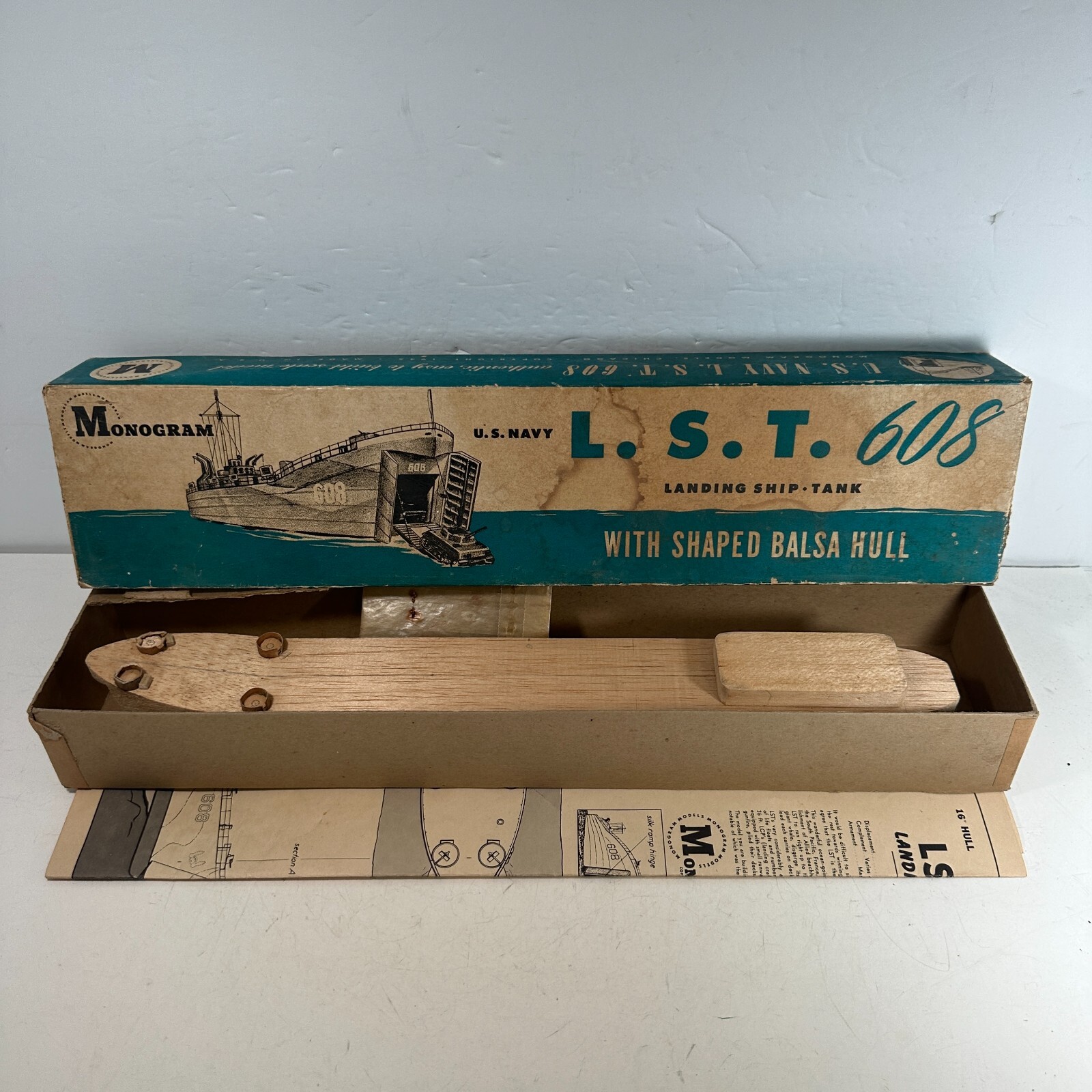 Monogram B1 US Navy Landing Ship Tank LST 608 Wood Model Kit in Box For ...