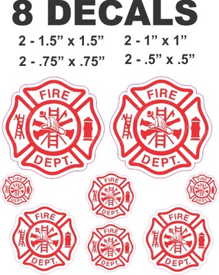 8 Fire Department Vinyl Decals | eBay