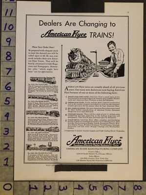 1930 TOY AD AMERICAN FLYER ELECTRIC TRAIN MECHANICAL VANGUARD DIXIE ...