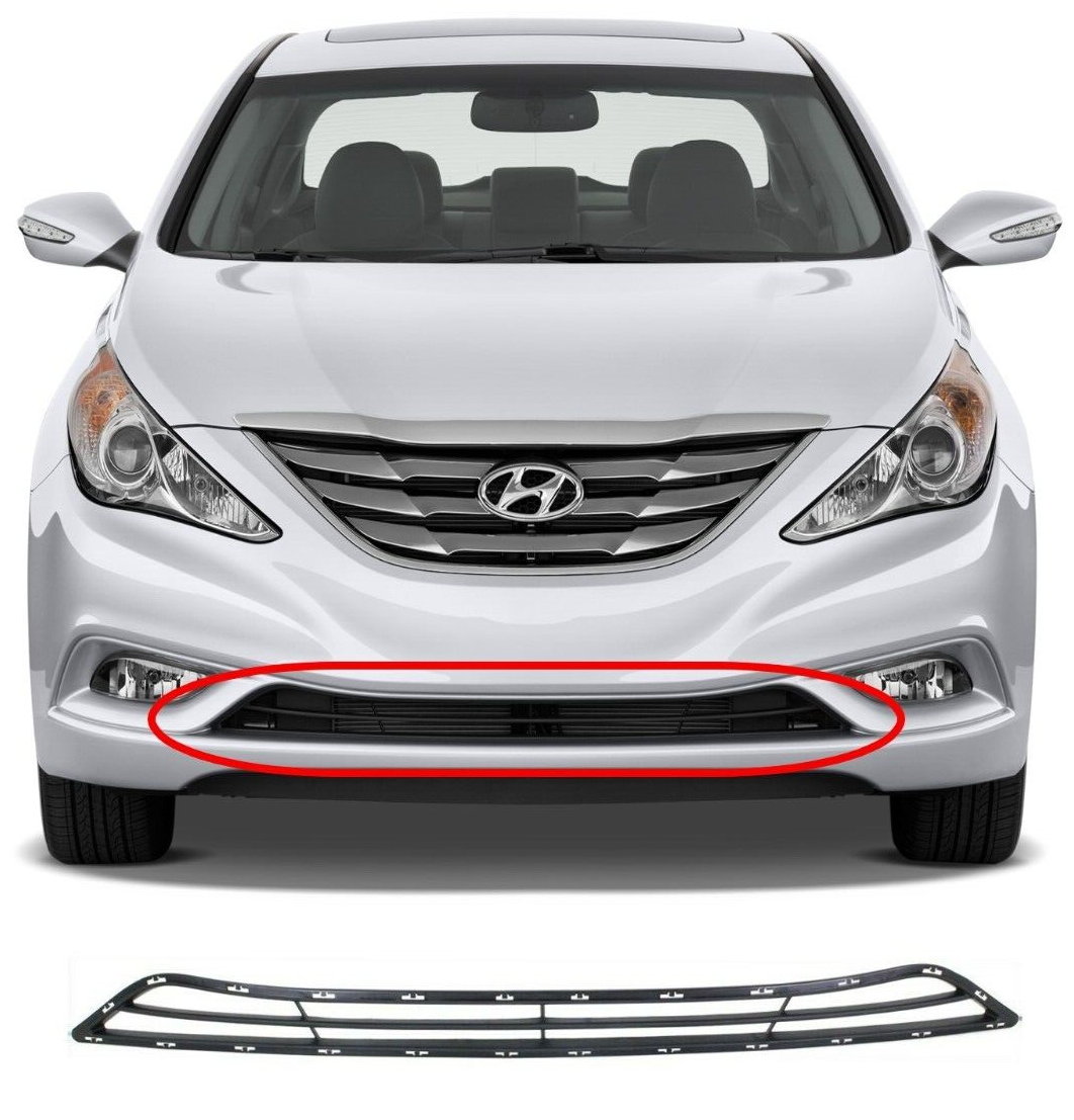 For 2011 2012 2013 Hyundai Sonata Front Bumper Lower Grille Black ...