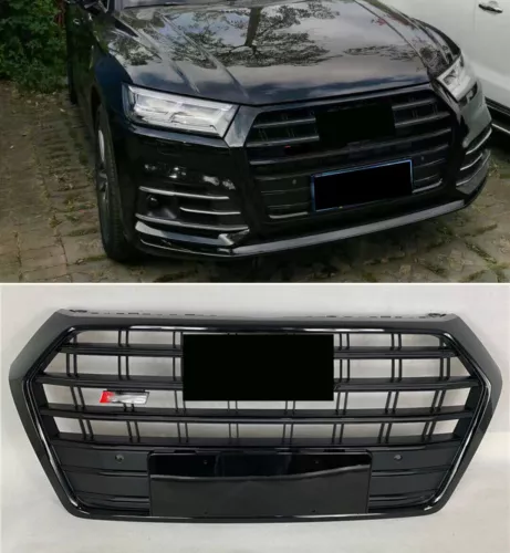 For Audi Q5 SQ5 2018 2021 Front bumper Upper Black Radiator Grille ...