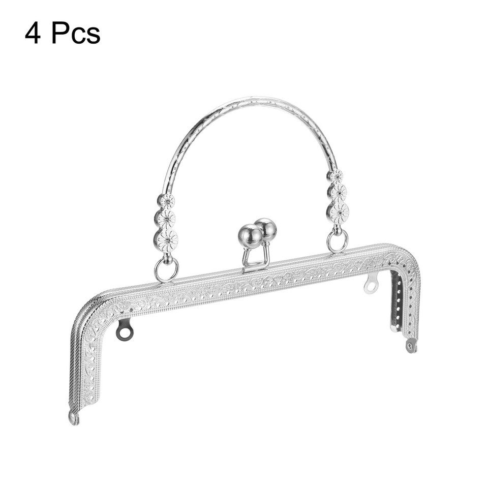 Metal Purse Frames, 8.07" 4Pcs Kiss Lock Clasp Frame for Coin Bag DIY ...