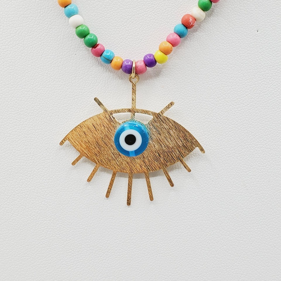 Bohemian Layered Devil's Eye Multicolor Women's Alloy Necklace | eBay