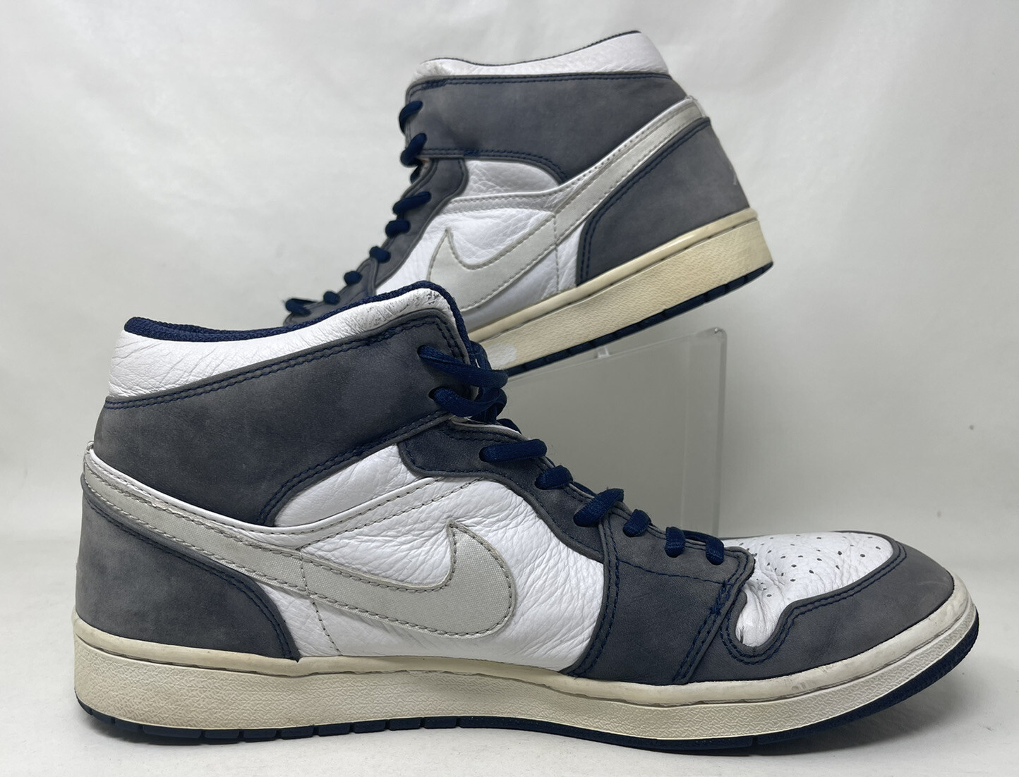 2001 NIKE AIR JORDAN 1 RETRO + WHITE METALLIC SILVER … - Gem