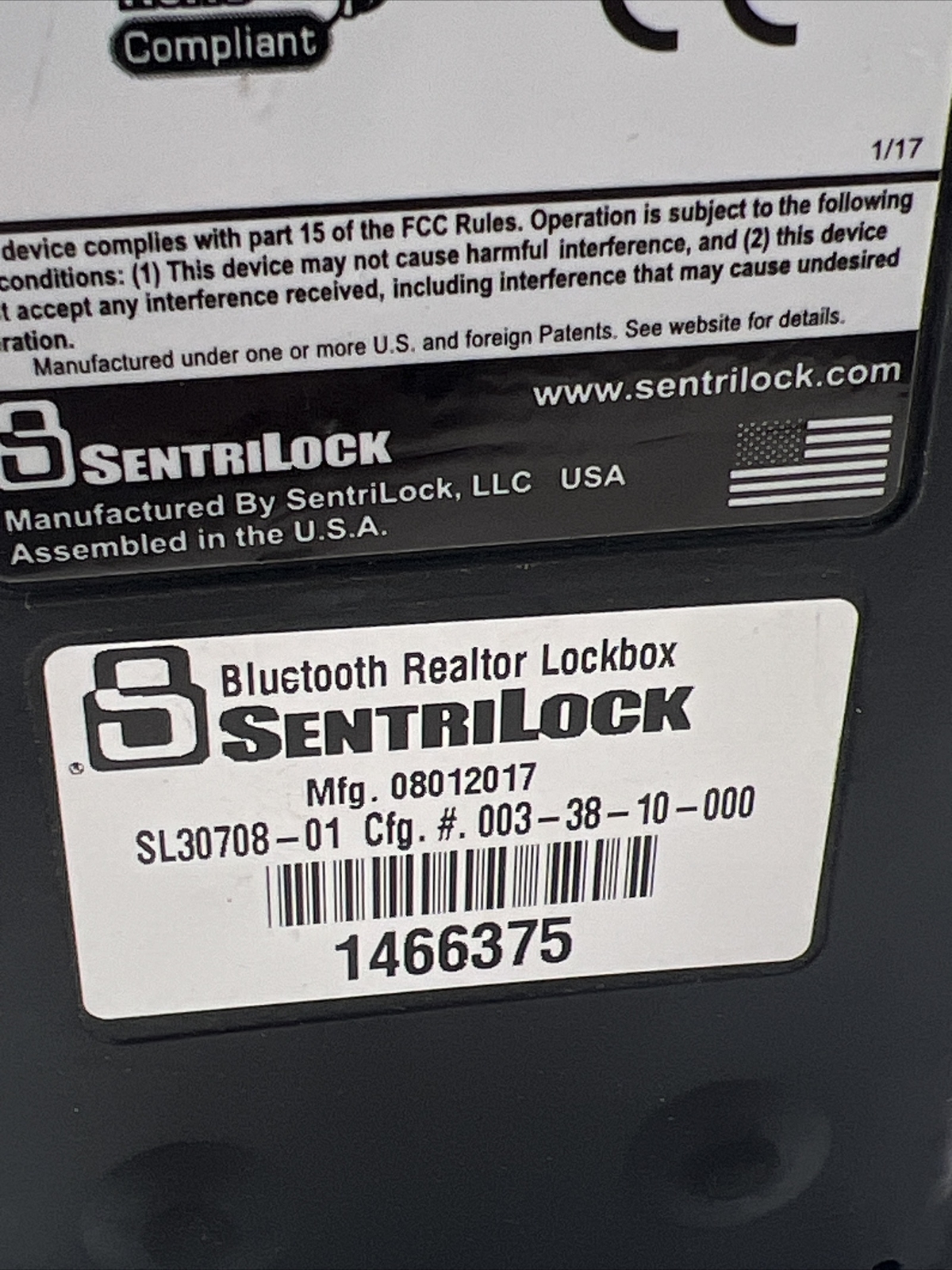 Sentrilock SL30708-01 Bluetooth Realtor Lockbox See Description ...