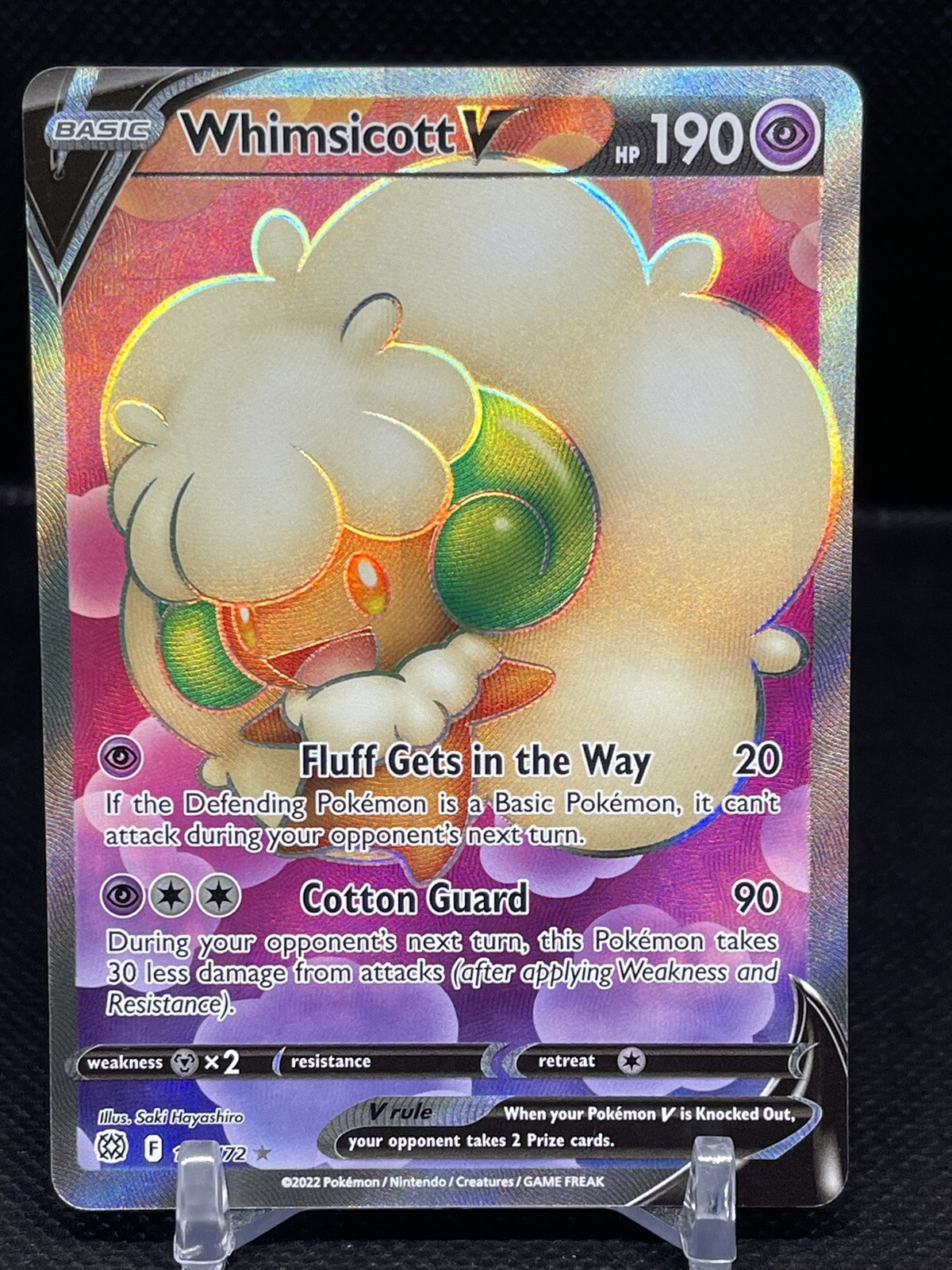 Whimsicott V 160/172 SWSH Brilliant Stars Full Art Ultra Rare Holo ...