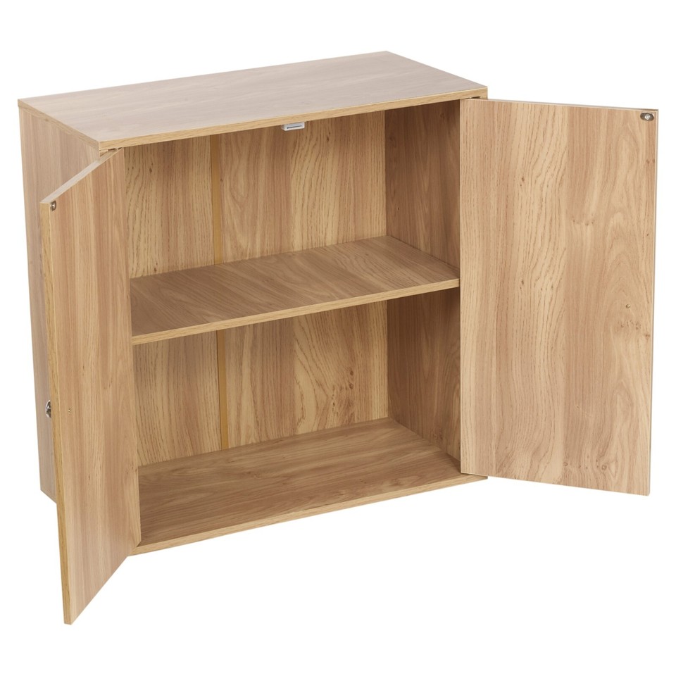2 Tier Wooden Storage Cabinet Side Furniture Cupboard Bedroom Hallway ...