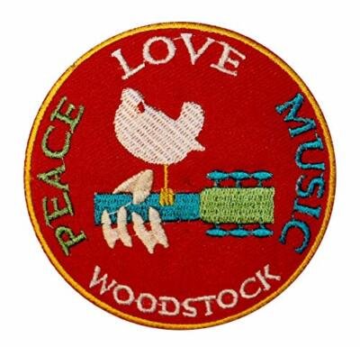 Woodstock - Peace Love Music - Iron On Embroidered Patch 3.25" Round | eBay