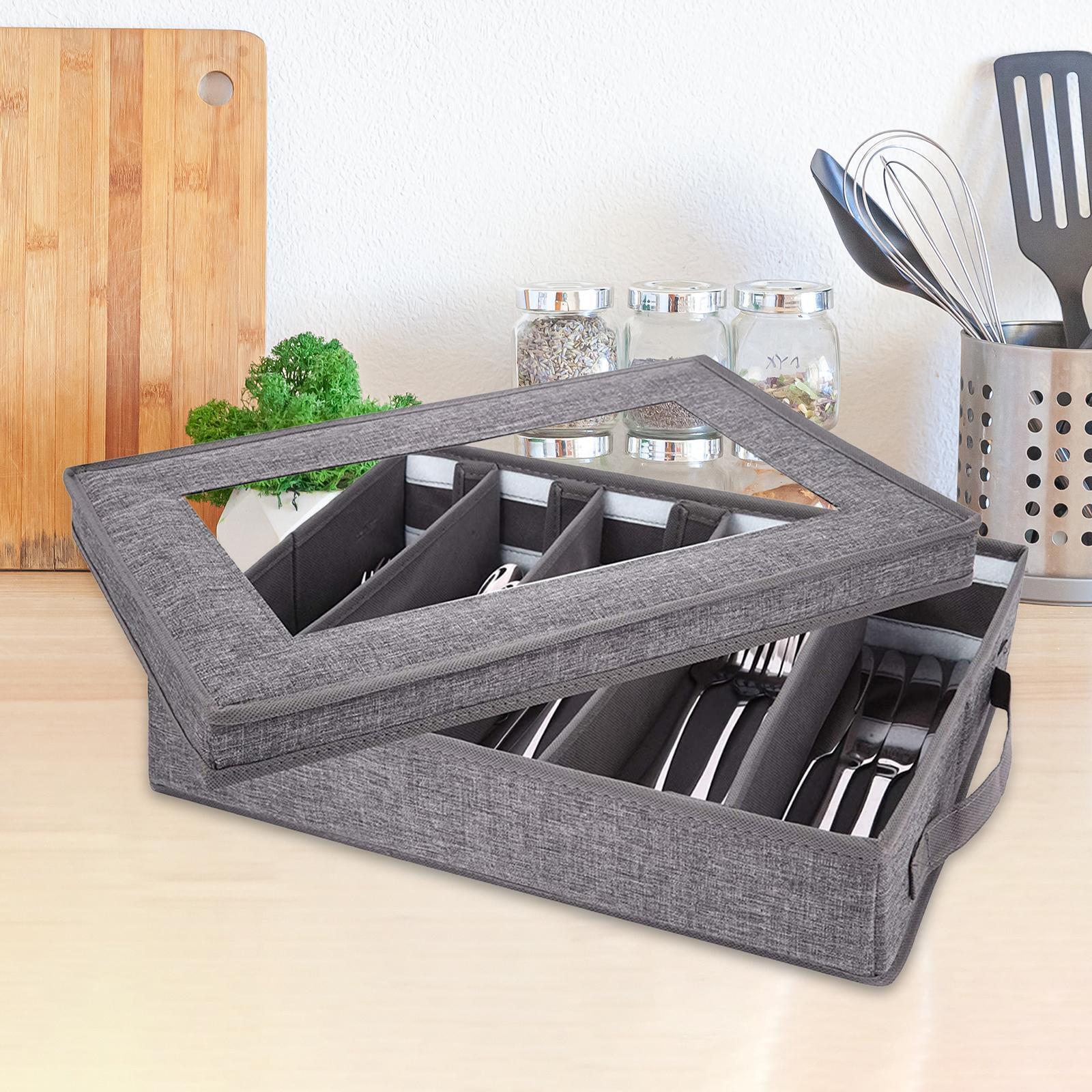 Silverware Box Organizer Tableware Utensil Chest for Cutlery Spoons ...