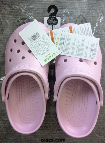 Crocs CLASSIC Clog Unisex (10001-6GD) Pale Pink WITH TAGS- Womens 9 for ...