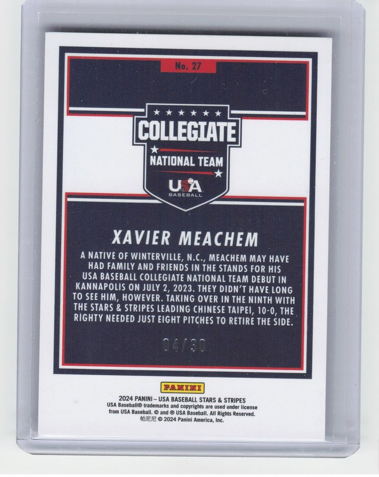 2024 Panini Stars & Stripes Xavier Meachem #27 Silver Holo Foil /30 ...