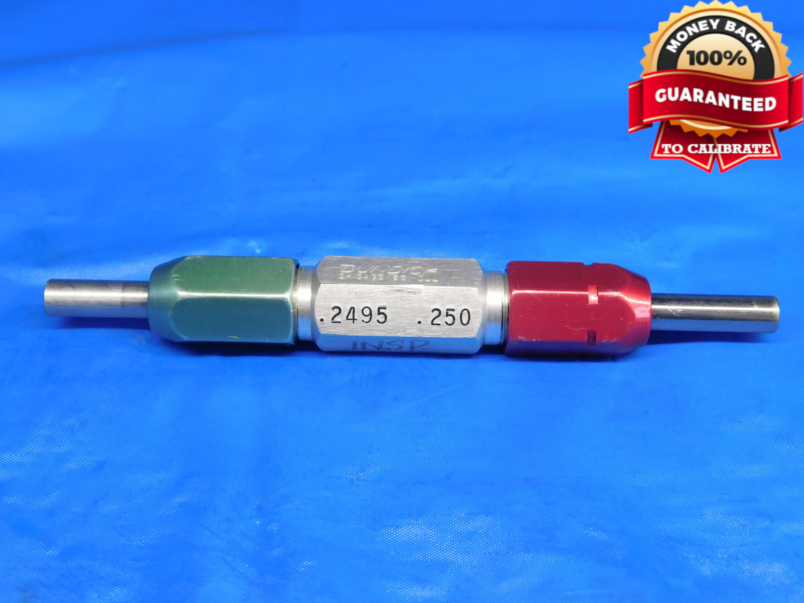 .2495 & .2500 PIN PLUG GAGE GO NO GO ONSIZE 1/4 6.337 mm .250 ...