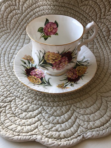Fancy Paragon England Bone China Red Yellow Pink Flowers Tea Cup ...