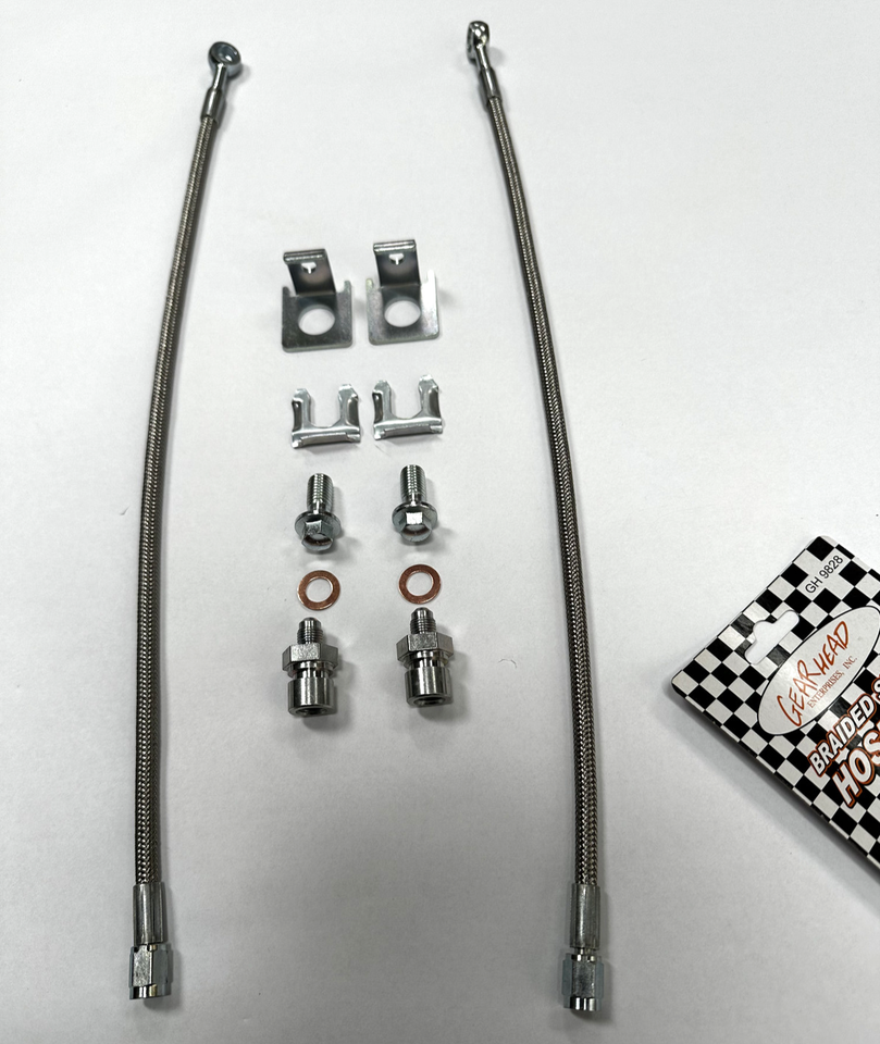 GM Metric Caliper Braided Stainless Steel Brake Line 18" Hose Kit ...