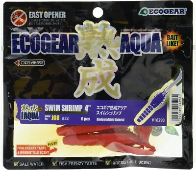 ** ECOGEAR JUKUSEI AQUA SWIM SHRIMP 4" 6pcs #J08 Red Ebi | eBay