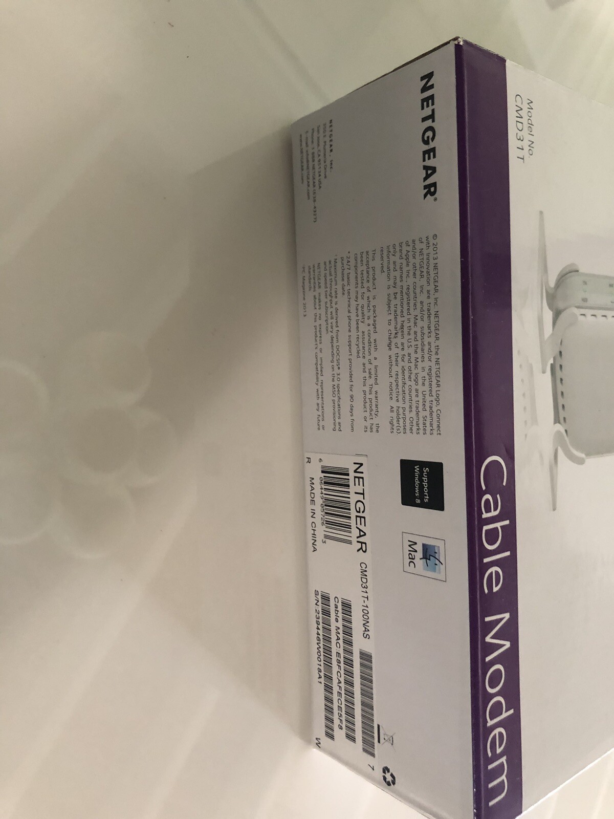 Netgear CMD31T High-Speed Cable Modem DOCSIS 3.0 Used in Original Box ...