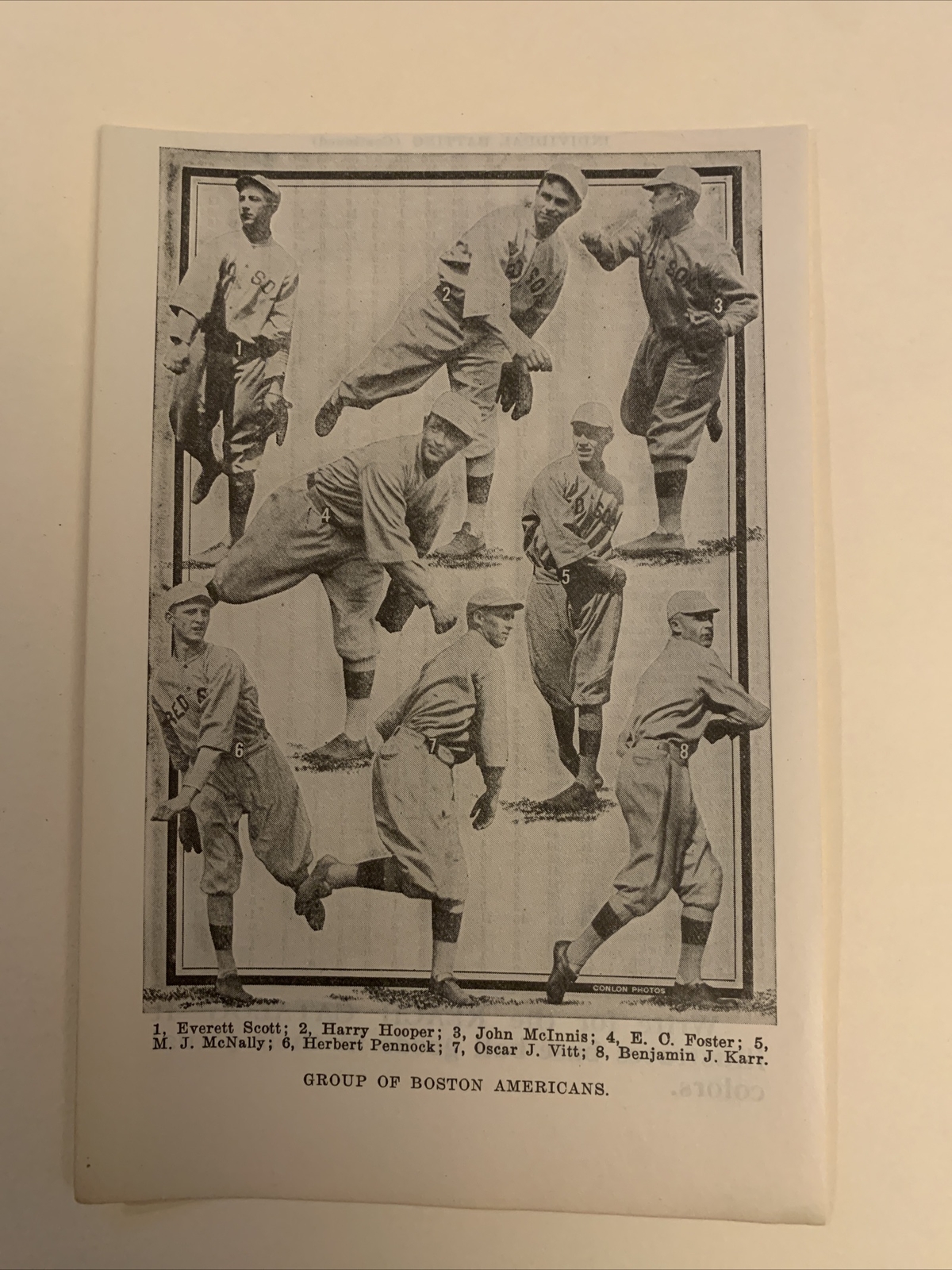 Boston Red Sox Harry Hooper Herb Pennock E. Scott 1920 Baseball Team ...