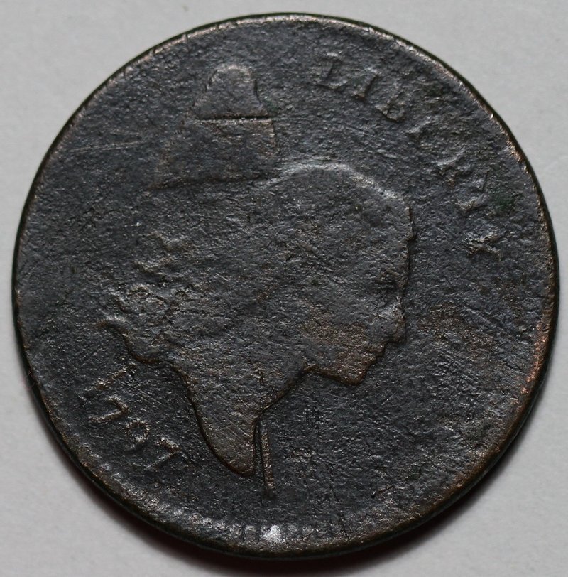 1797 Liberty Cap Half Cent - 1 Over 1 - Plain Edge - US 1/2c Copper ...