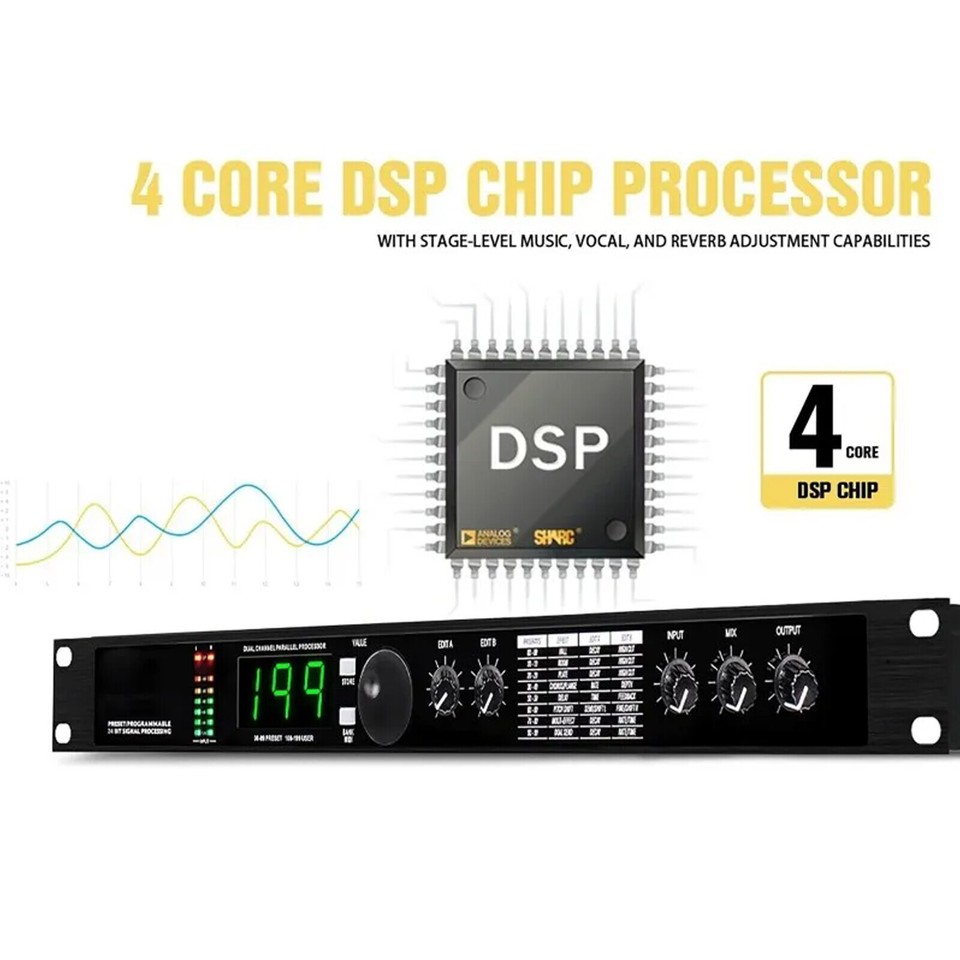Professional DSP Audio Processor Equalizer Reverb Multi-Effect Digital ...