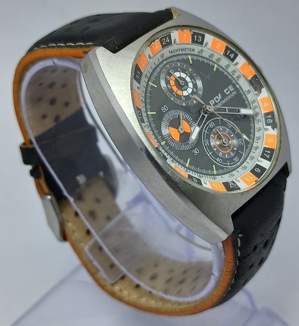 Police 10968J Chronograph Date Indicator Leather Band Men's Wrist Watch ...