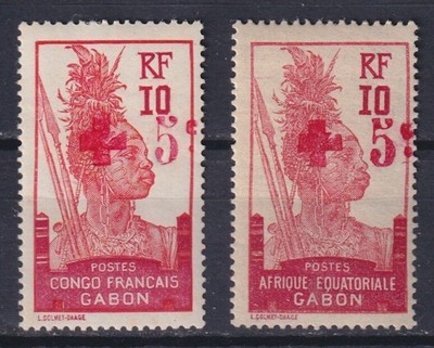 French Colonies, Gabon 1915 Michel 85-86 MLH* | eBay