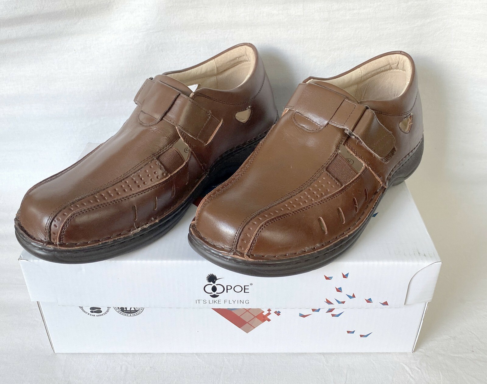 Hoopoe Ortho-line Men’s Brown Shoes 10.0 Lightweight Weather Resistant ...