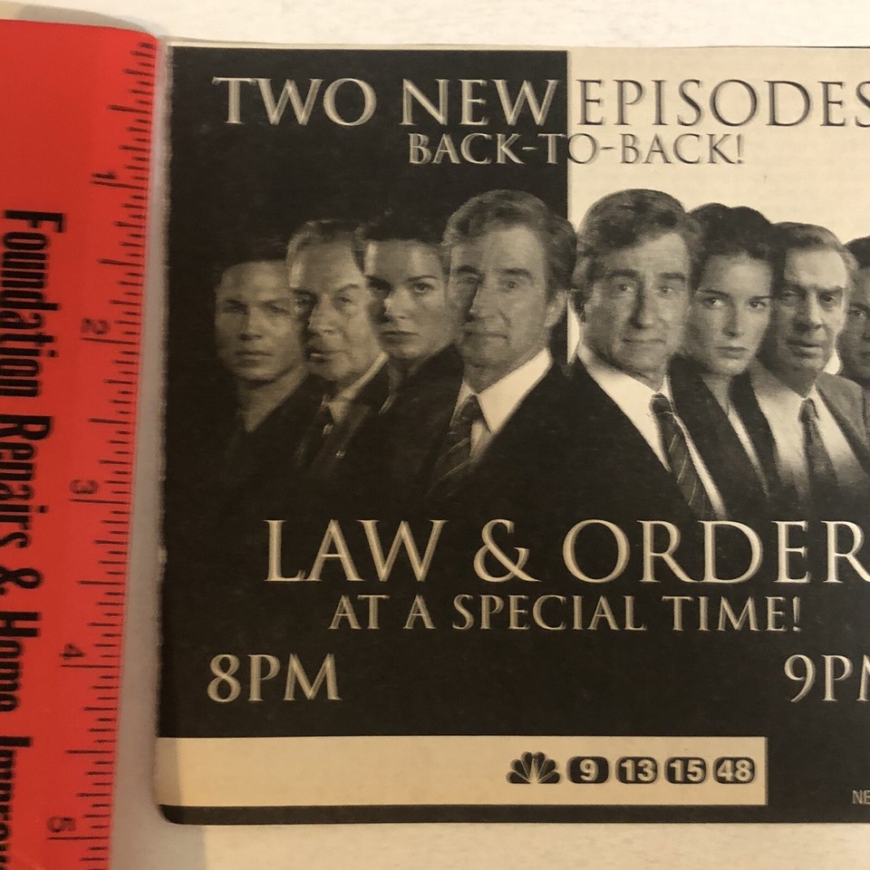 Law And Order Vintage Tv Guide Print Ad Sam Waterston Jerry Orbach ...