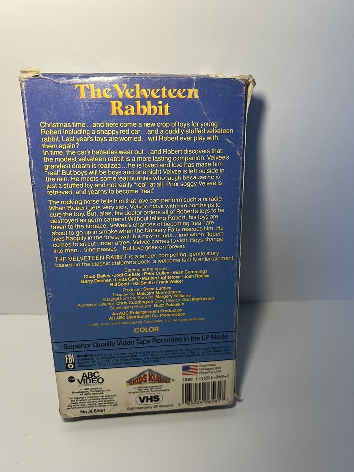 VTG The Velveteen Rabbit VHS 1998 New Factory Sealed | eBay