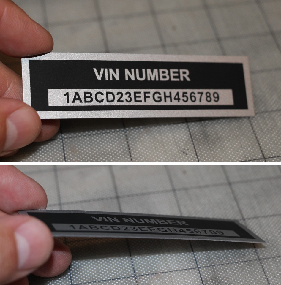 Vehicle Serial/ID Plate replacement - Aluminum - Custom Engraving ...