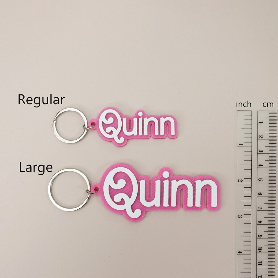 Personalised name bag tag - Barbie style custom name keyring | eBay