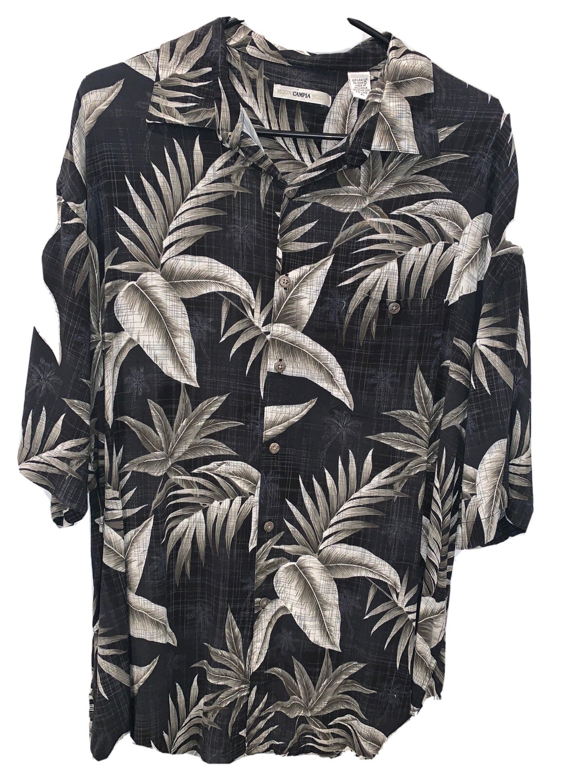 Campia Moda Men's Tropical/Palm/Leaves Button Up Shor… - Gem