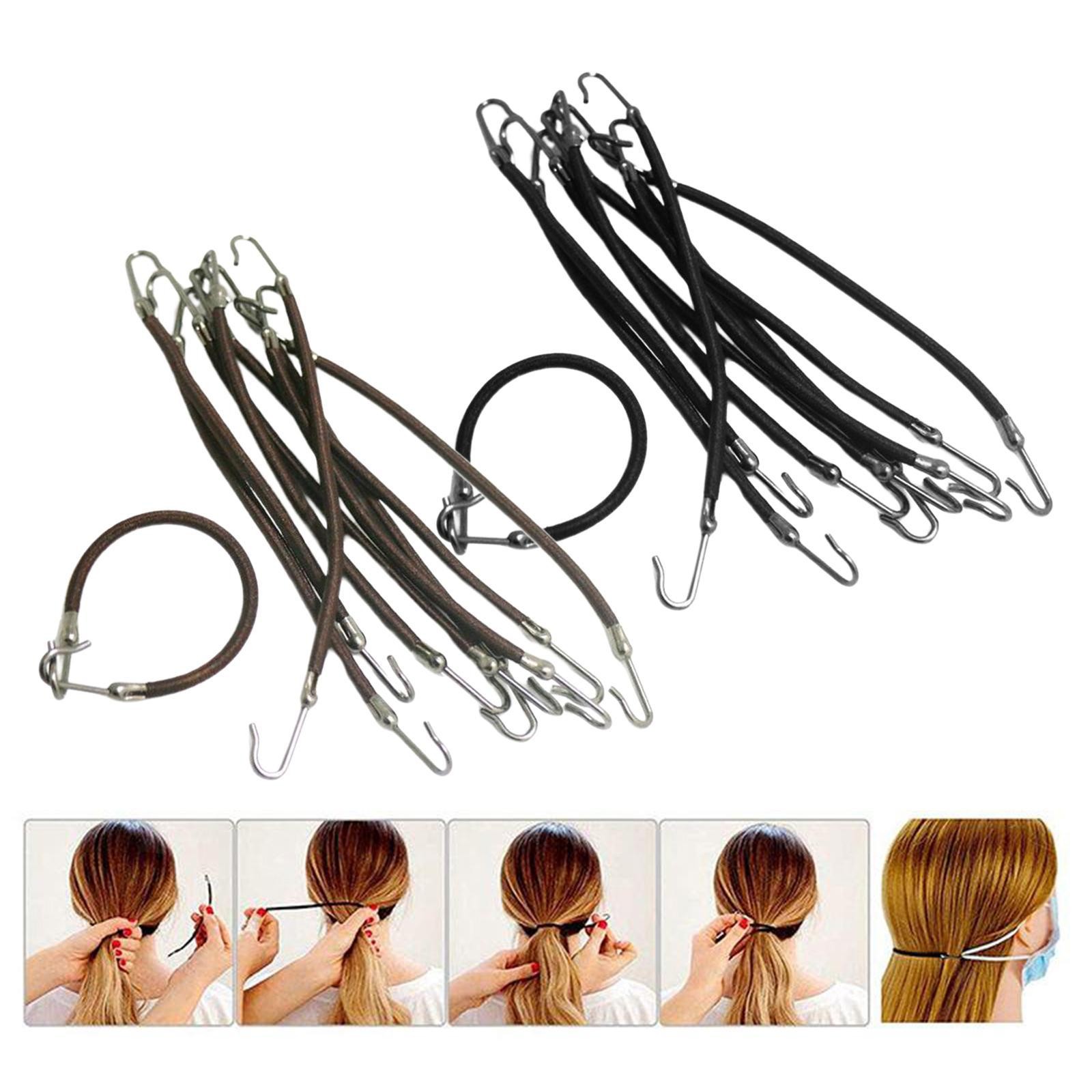 10 Pcs Ponytails Hooks Elastic Band Hair Clips Rubber Bands Holder ...