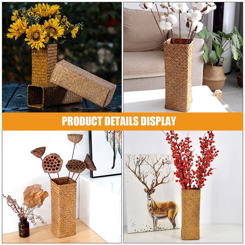 2 Pcs Artificial Flower Bucket Vintage Floral Vase Decorative Flowers ...